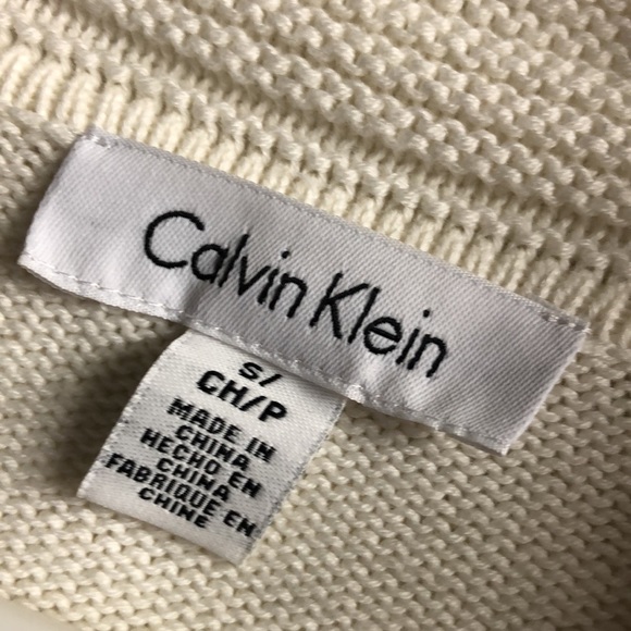 Calvin Klein | Sweaters | White Small Calvin Klein Knit Long Sleeve ...